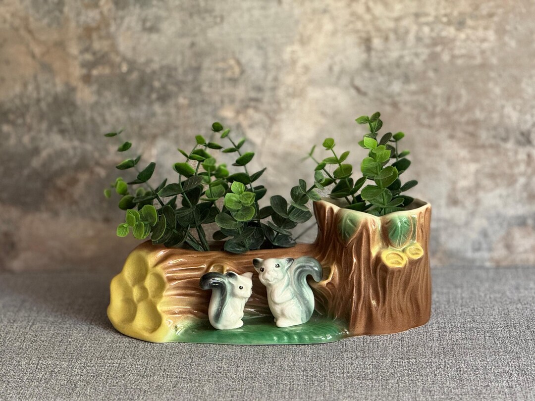 Vintage Hornsea Fauna Vase No. 102: Grey Squirrels, 1950s British ...
