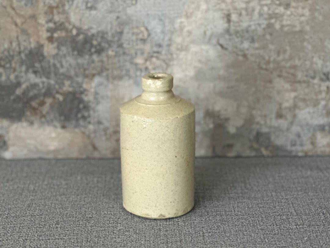 Antique Stoneware Ink Bottle | Light Salt-glazed Earthenware - Etsy