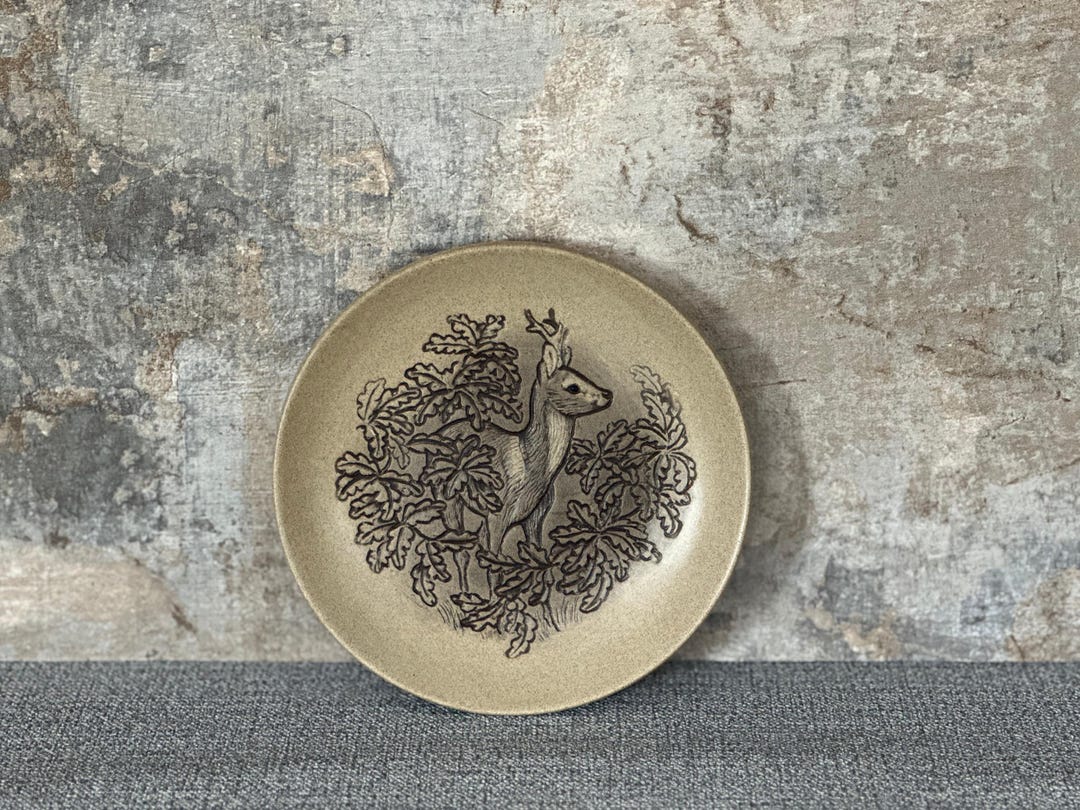 1970s Poole Pottery Small Deer Wall Plate or Trinket Dish | Barbara ...