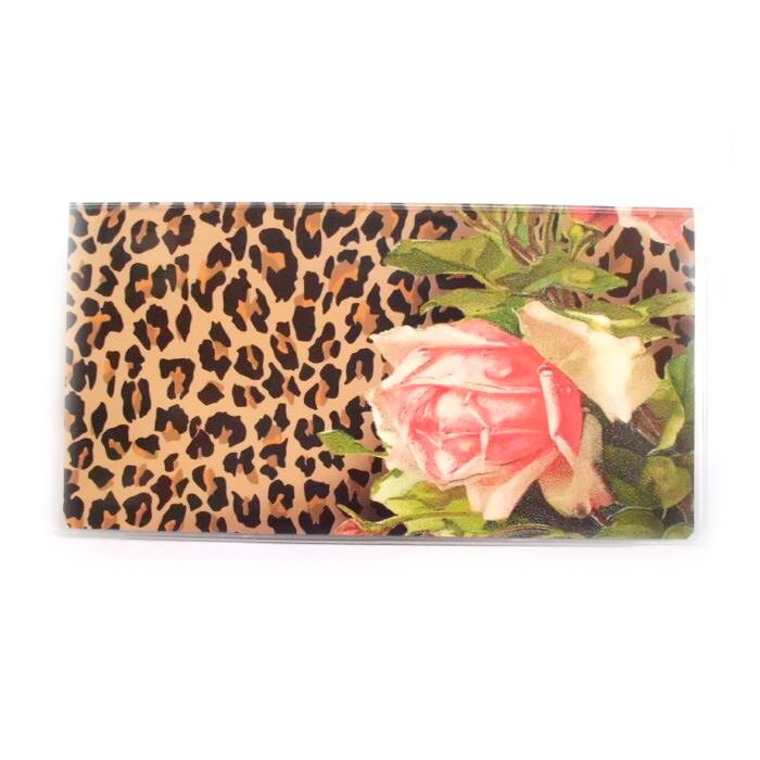Checkbook Cover Leopard and Roses Victorian Floral With - Etsy