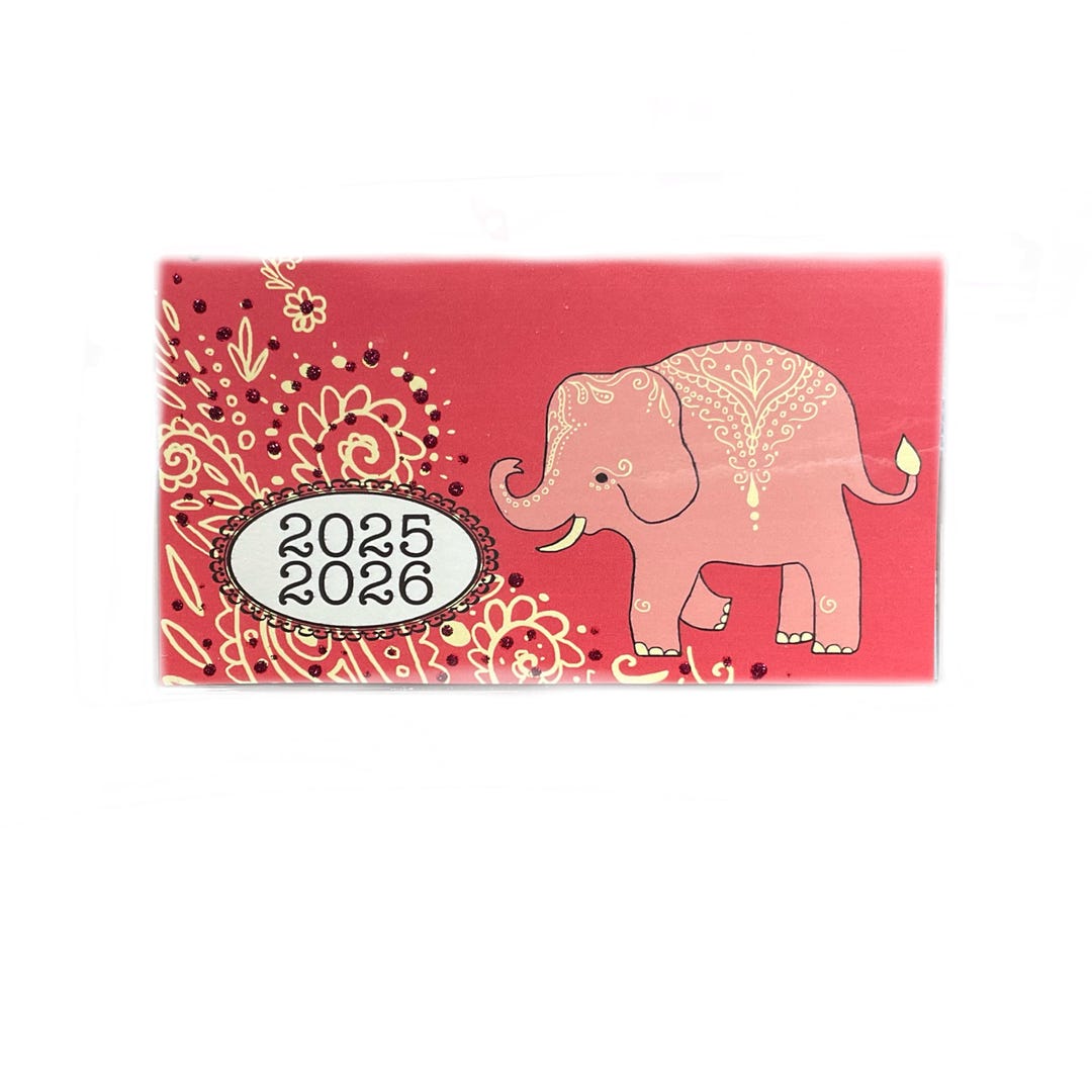 2025 2026 Mini Planner Mehndi Elephants Pocket Planner, Two Year ...
