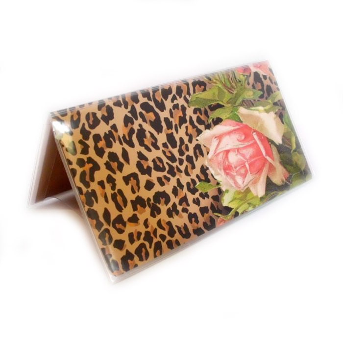 Checkbook Cover Leopard and Roses Victorian Floral With - Etsy