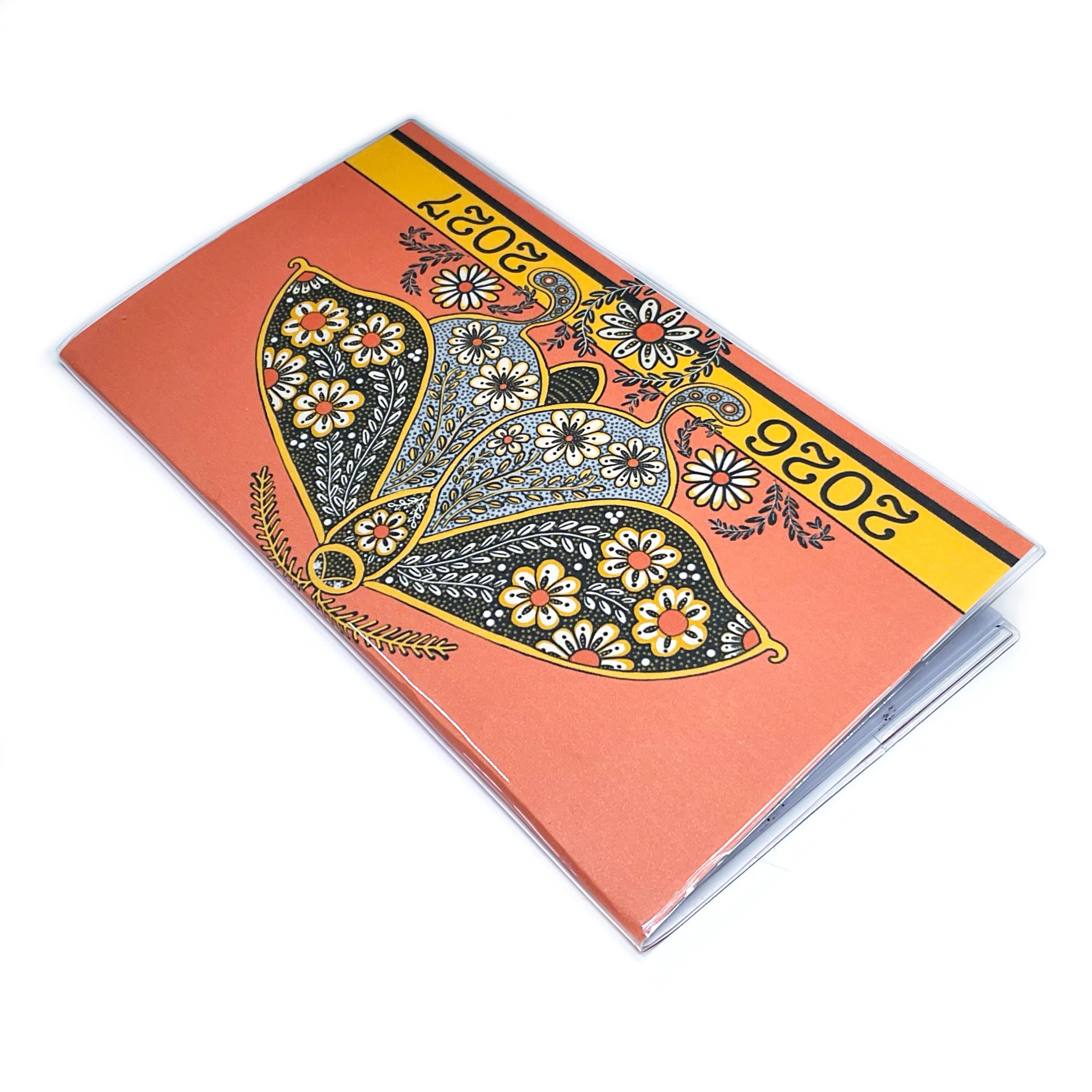 2026 - 2027 Mini Planner Folk Moth Two Year Calendar Pocket Planner ...