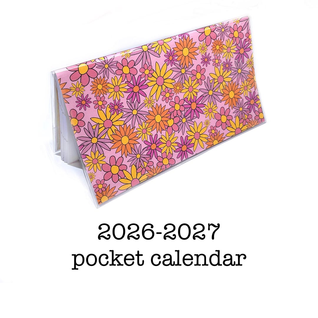 2026 - 2027 Pocket Calendar - Daisy Delight - Mini Calendar - Pocket ...