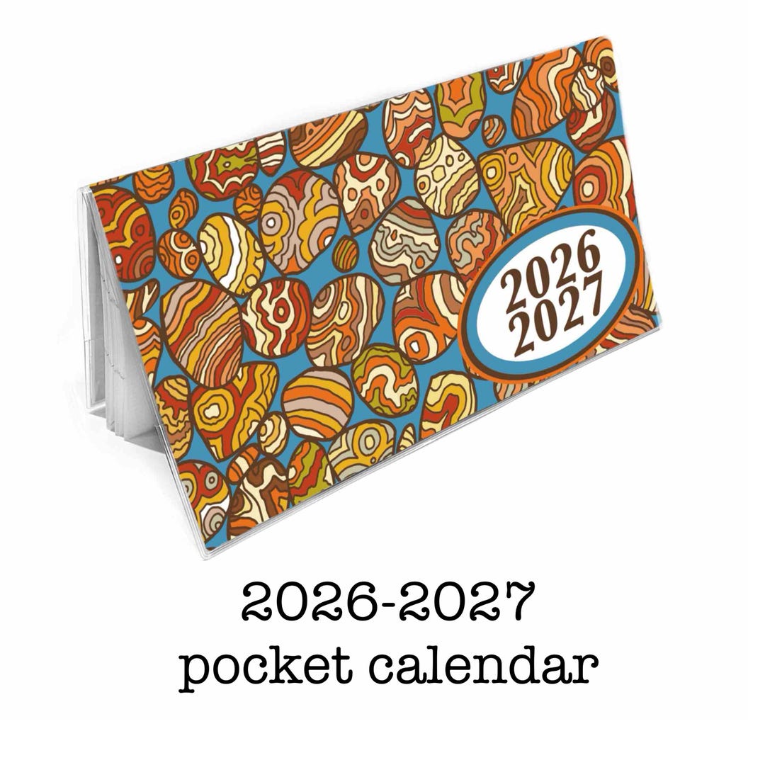 2026 - 2027 Pocket Calendar - Agate Pebbles - Mini Calendar - Pocket ...