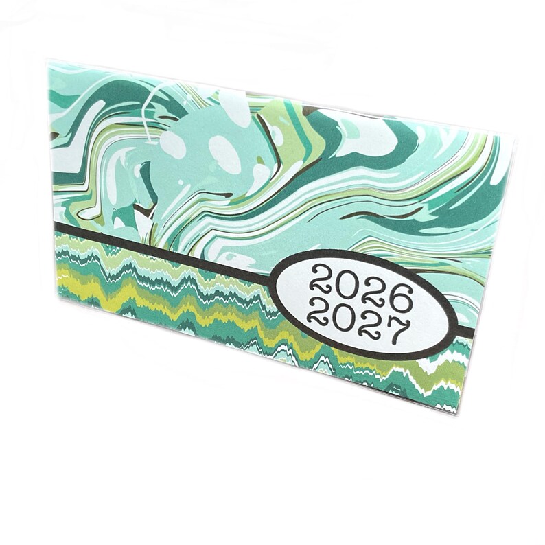 2026 - 2027 Pocket Calendar - Malachite Marbled Pocket Planner - Two ...