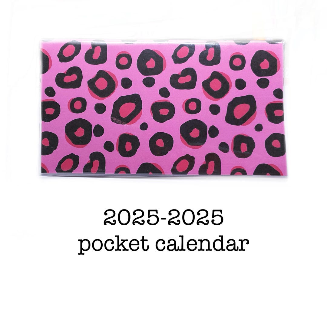 2025 - 2026 Mini Planner - Pink Leopard - Pocket Calendar Two Year ...