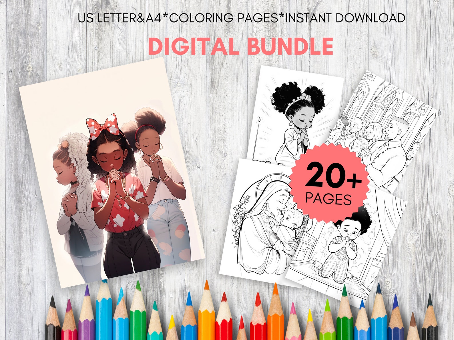 Black Kids Coloring Pages || Digital Coloring Sheets || Coloring Book ...