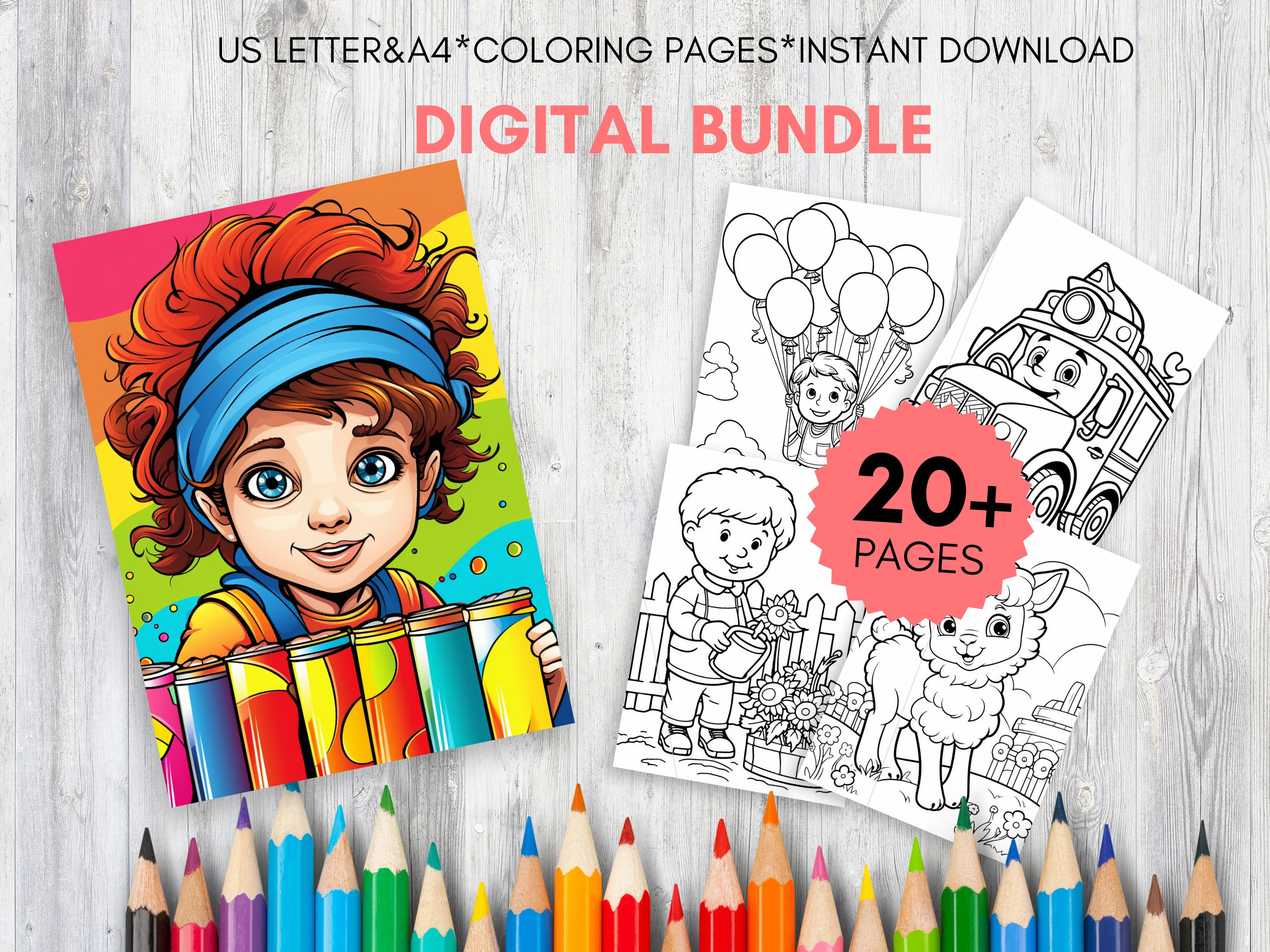 Kids Coloring Pages Digital Coloring Sheets Coloring Book Downloads Printable Coloring Pages ...