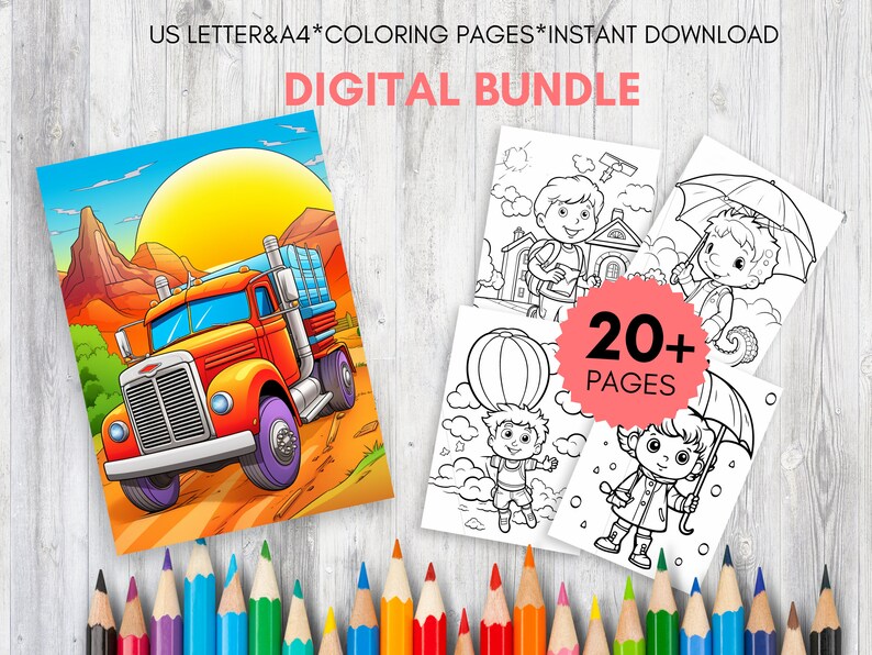 Kids Coloring Pages Digital Coloring Sheets Coloring Book Downloads ...