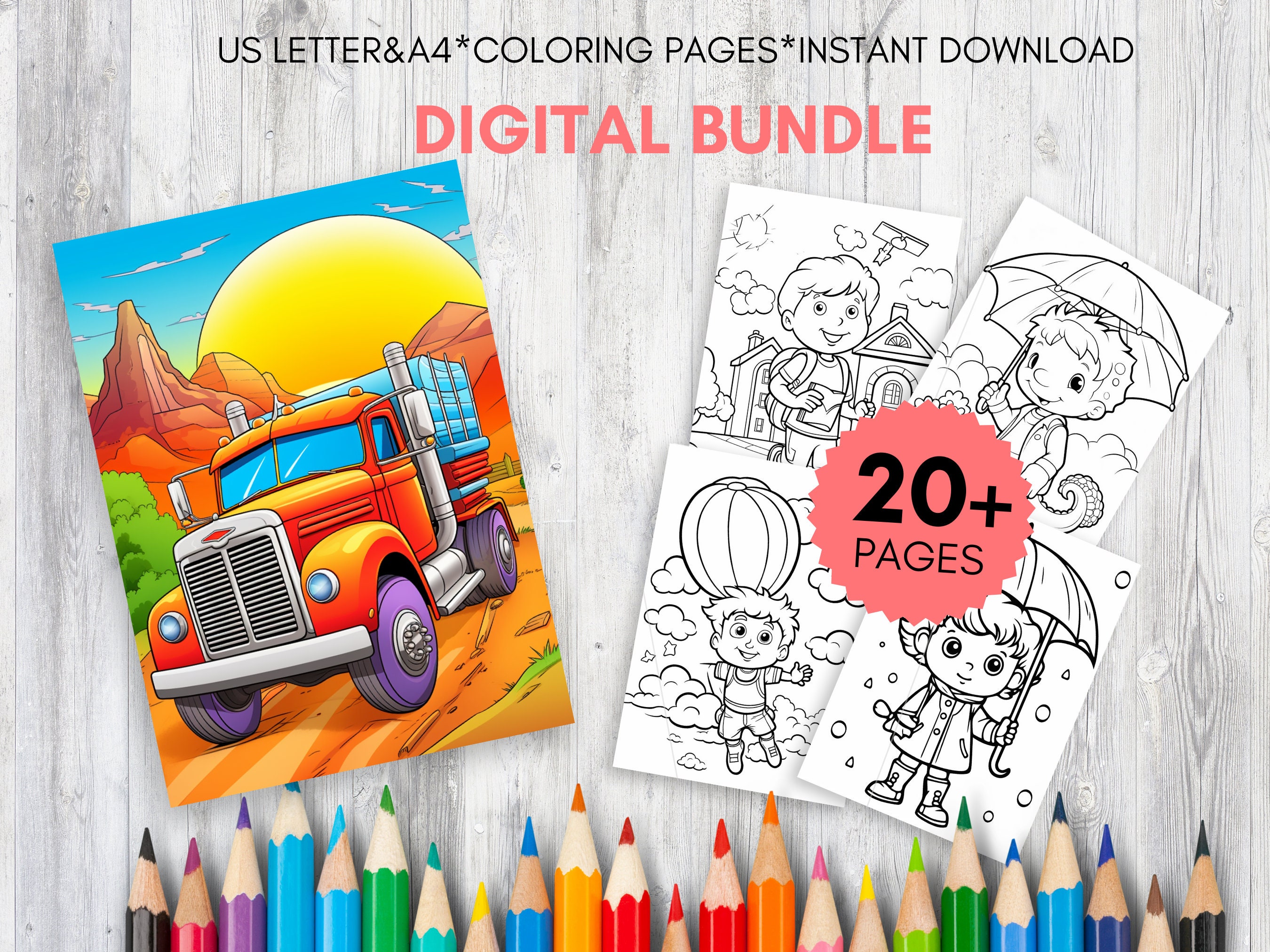 Kids Coloring Pages Digital Coloring Sheets Coloring Book Downloads ...