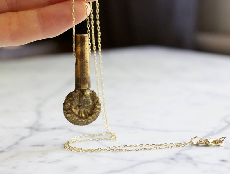 Vintage Turn Key Necklace Antique Solid Brass Lamp Key - Etsy