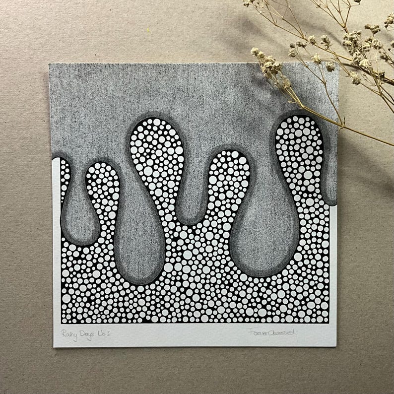 Original Ink Drawing: Stippling Circles Geometric Art - Etsy