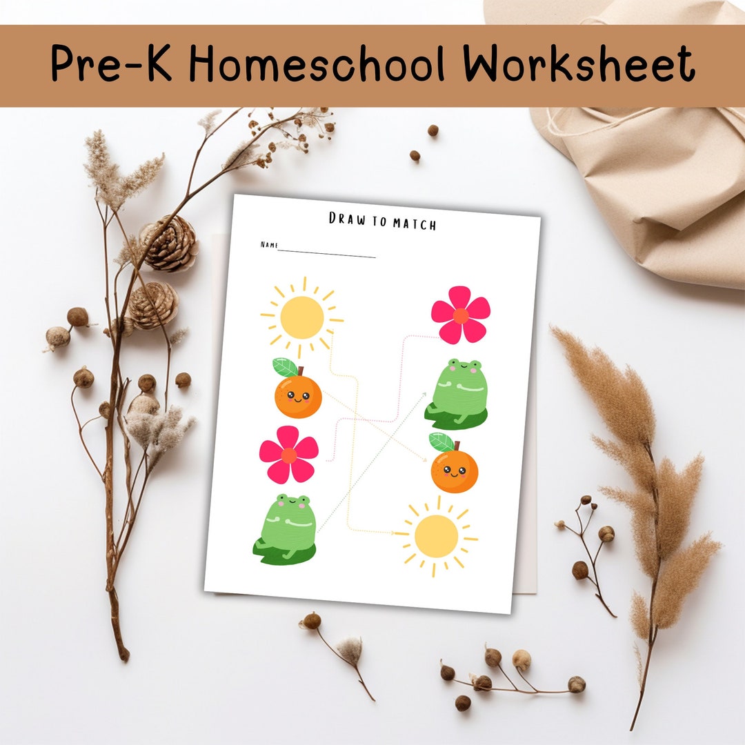 Pre-k Homeschool Worksheet Printable Matching Colors and Shapes ...