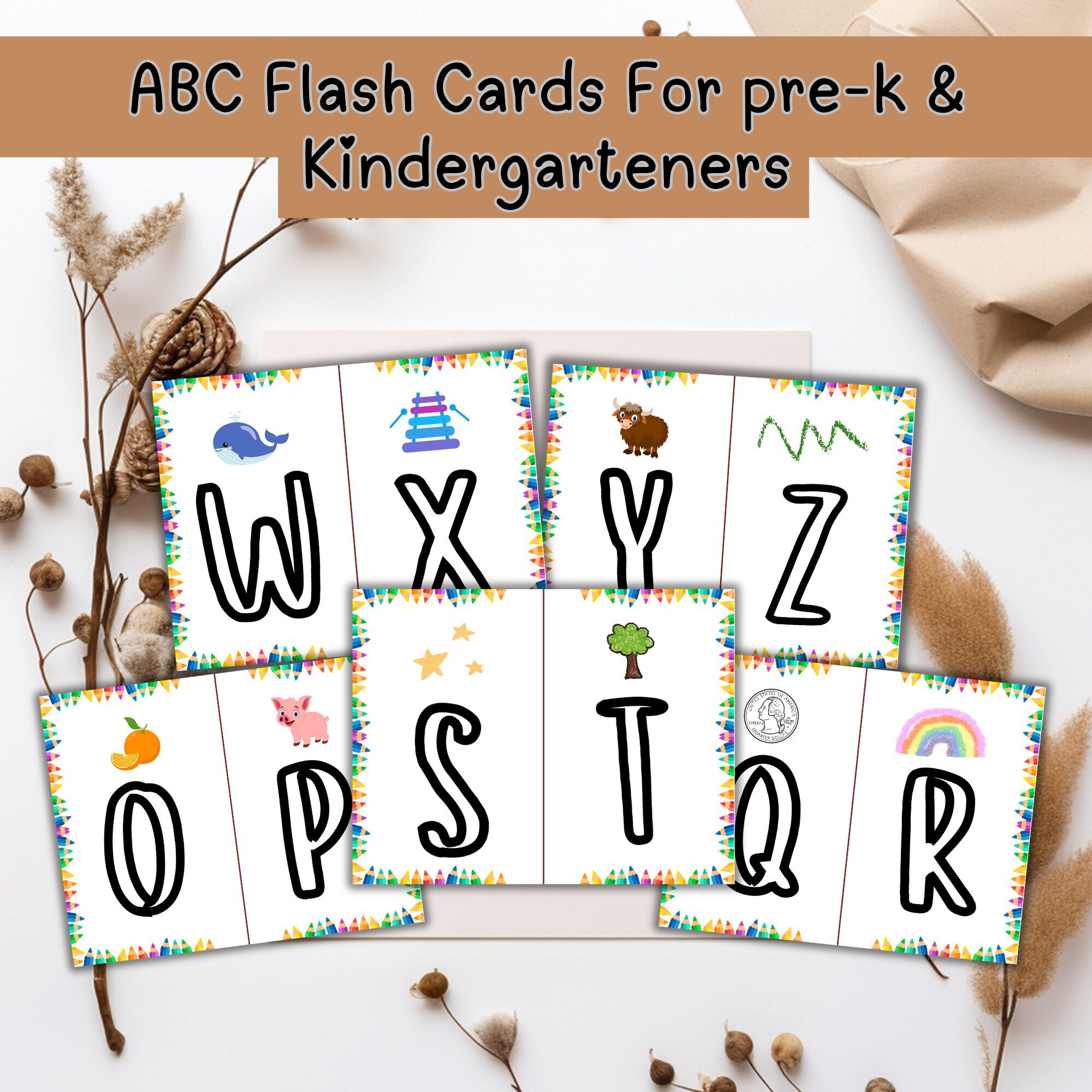 ABC Flash Cards for Preschoolers and Kindergarteners- Alphabet ...