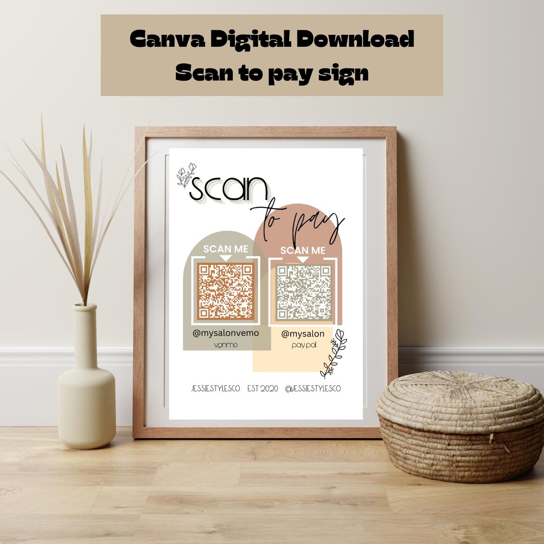 Scan to Pay QR Code Template, Business Checkout QR Code, Digital ...