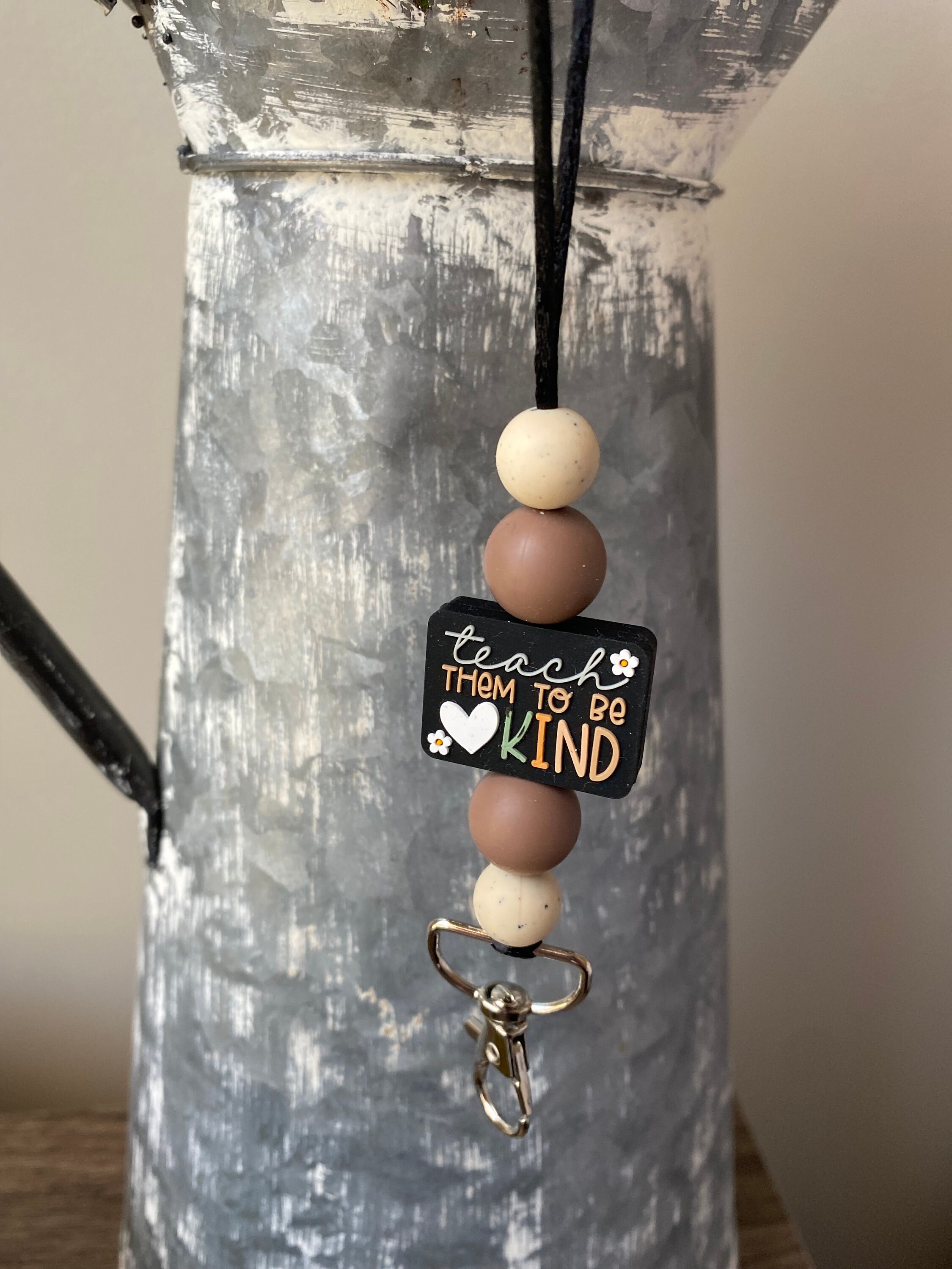 Teacher Breakaway Lanyard Teach Them to Be Kind Beaded Silicone - Etsy