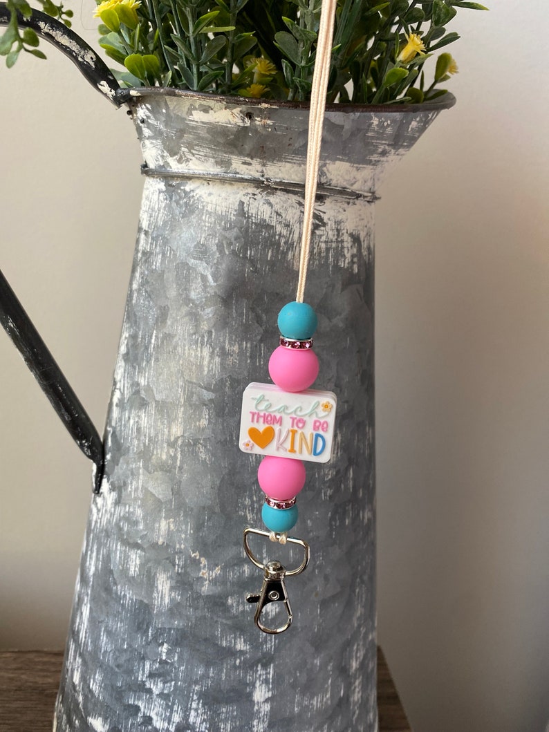 Teacher Breakaway Lanyard Teach Them to Be Kind Beaded Silicone - Etsy