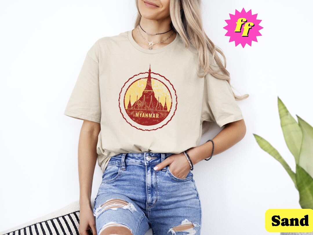 Myanmar Shirt Retro Aesthetic Burmese Gift Distressed Travel Graphic ...