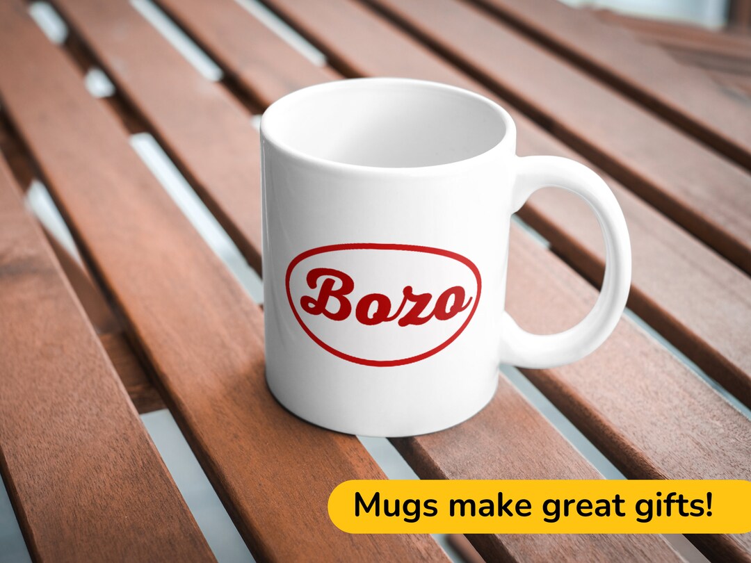 Funny Bozo Name Tag Mug Retro Coffee Cup Vintage Aesthetic Style ...