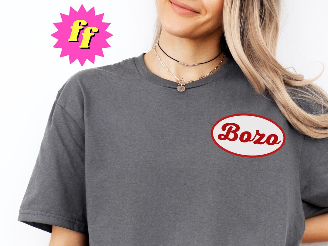 Bozo Name Tag Tshirt Retro Style Nametag Shirt Funny Clowncore Tee Fun ...