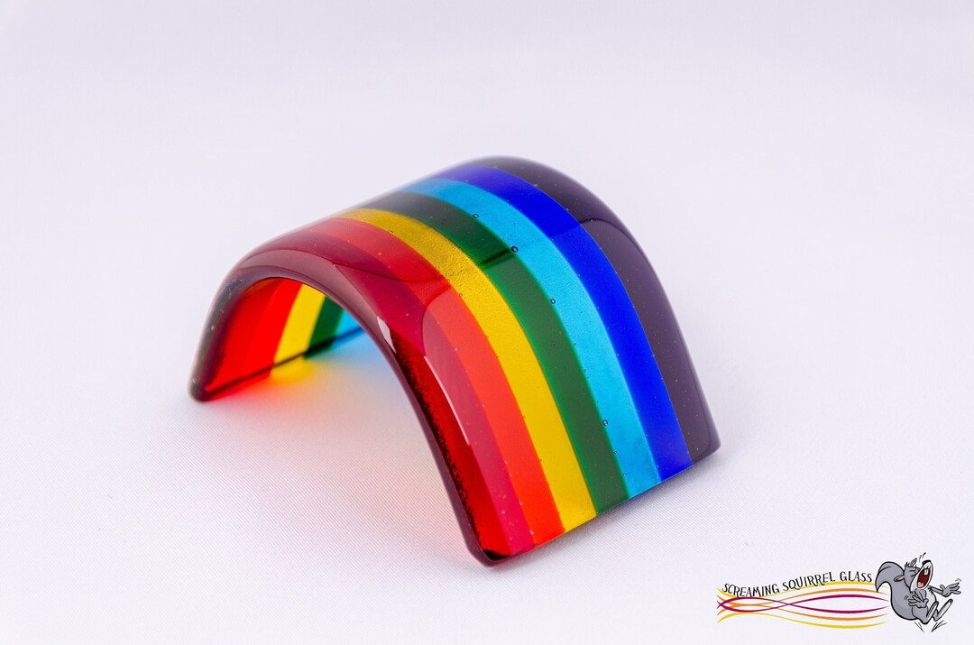 Rainbow Bridge - Handmade Fused Glass (medium Plain) - Etsy