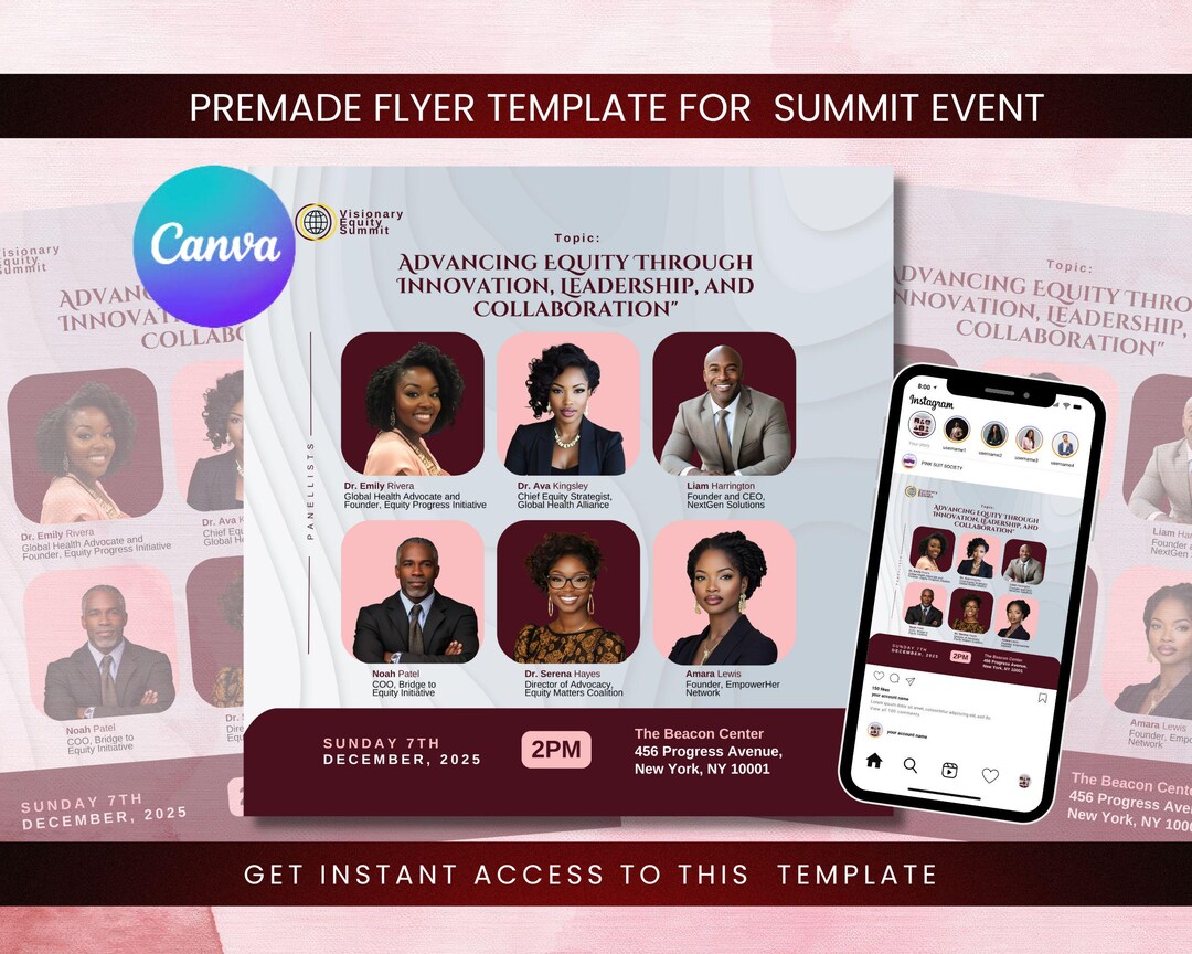 Summit Event Flyer Template: DIY Canva Editable Design - Etsy