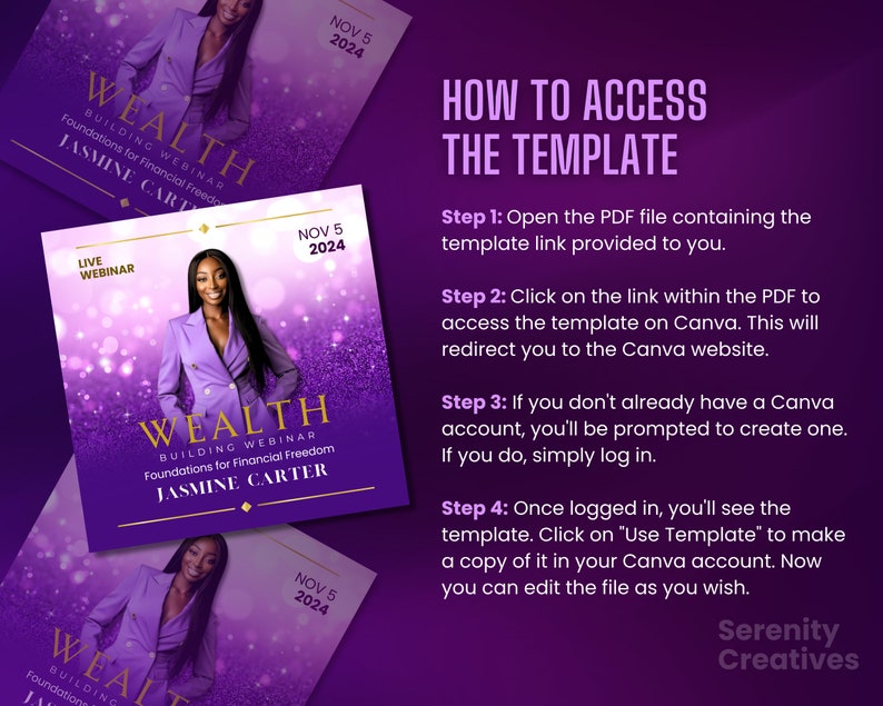 Financial Webinar Flyer: Violet and Gold Business Coaching (digital ...