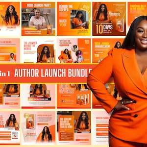 20-in-1 Editable Author Launch Bundle | Customizable Canva Templates ...
