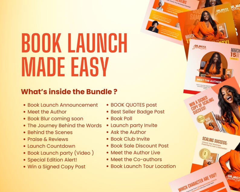 20-in-1 Editable Author Launch Bundle | Customizable Canva Templates ...