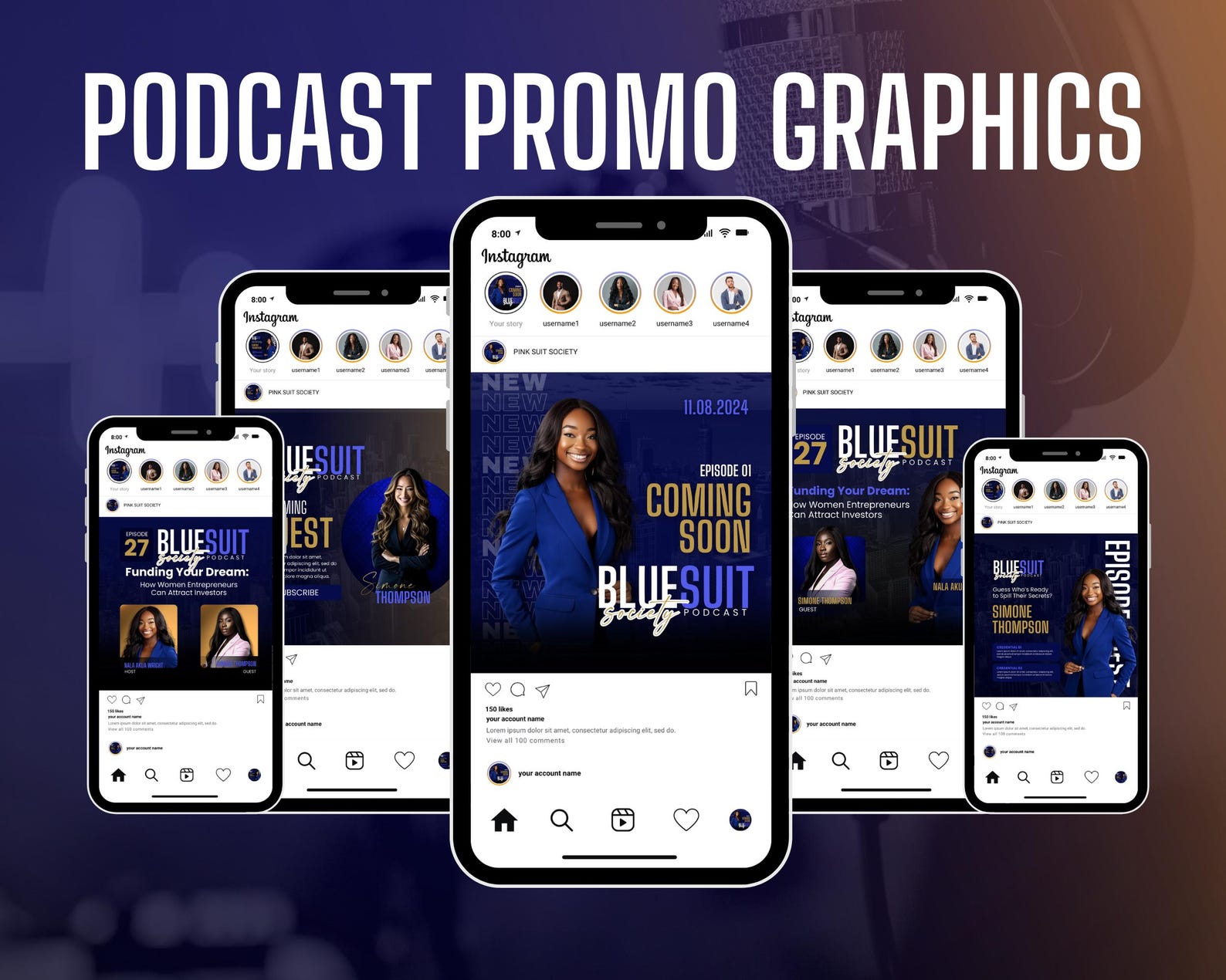 Podcast Promo Flyer Templates: Social Media Canva Designs (digital ...