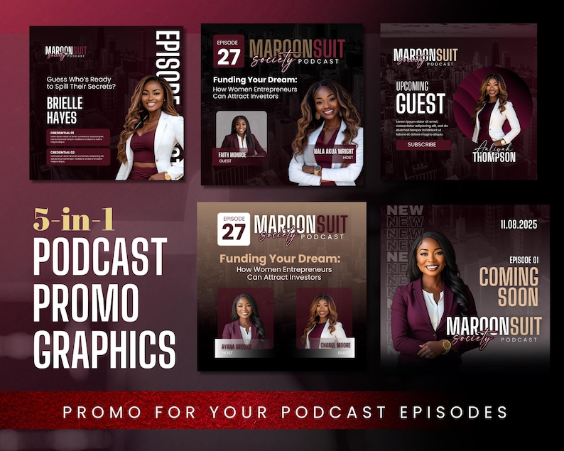 5-in-1 Editable Podcast Promo Flyer | Customizable Canva Templates ...