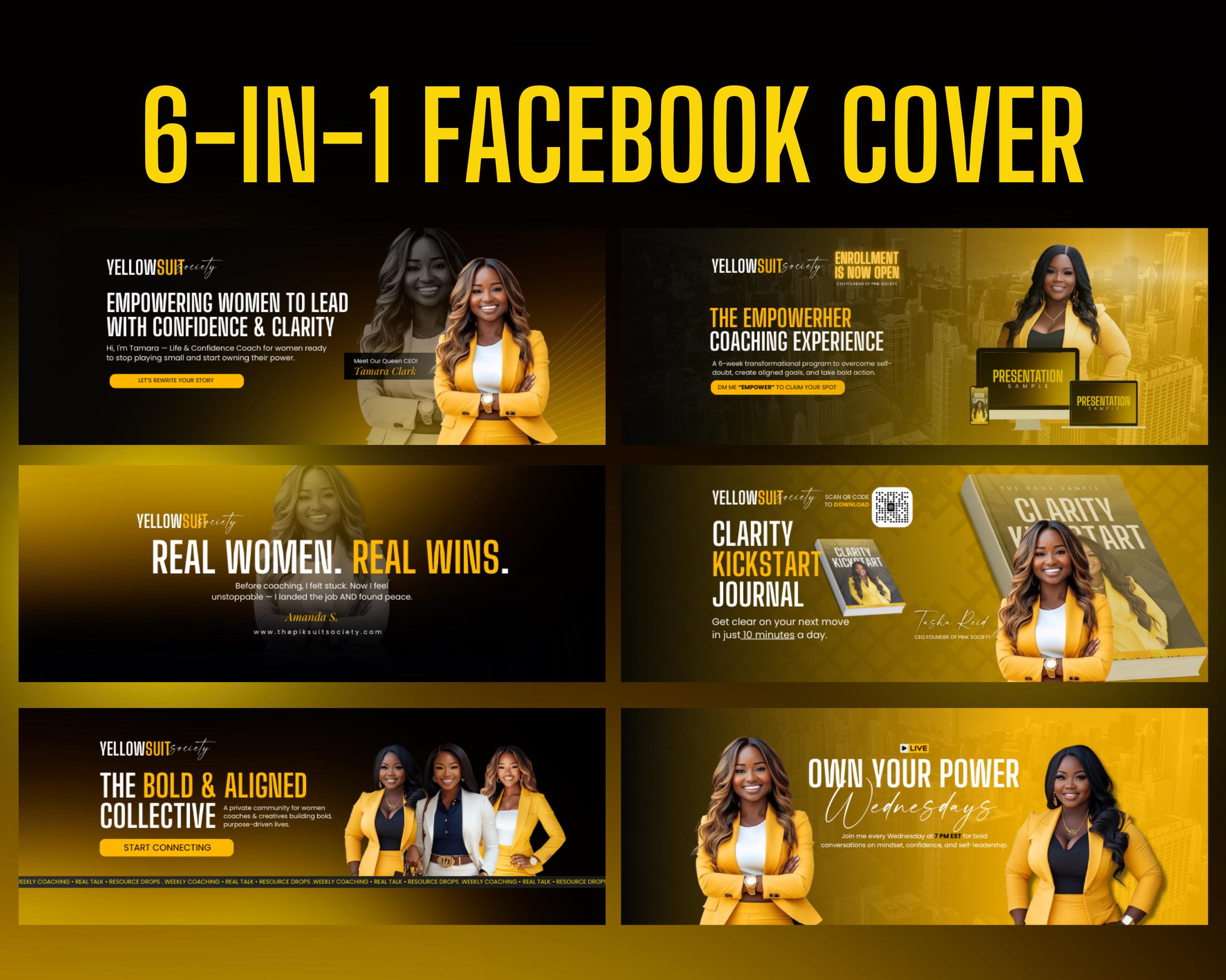 Editable Facebook Banner Templates | 6-in-1 Canva Pack for Coaching ...