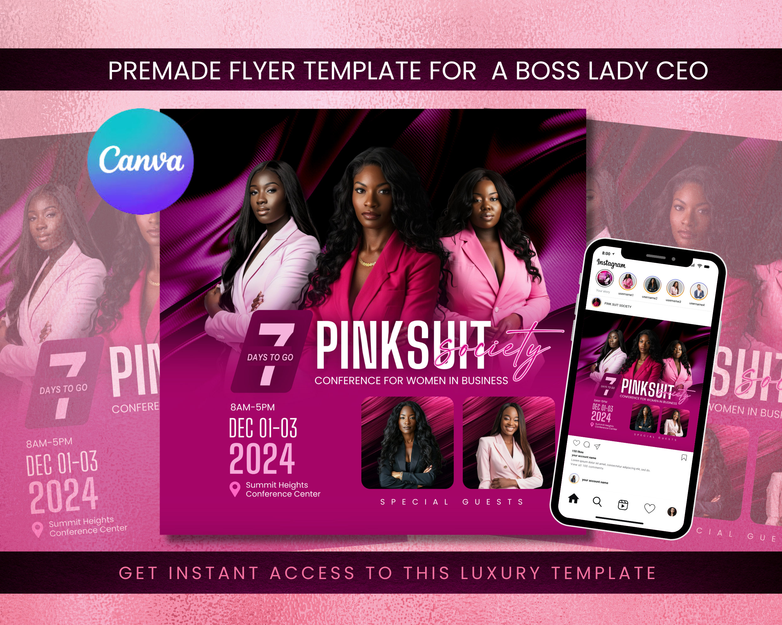 Pink Event Flyer, Conference Flyer, Countdown Event Flyer, Speakers ...