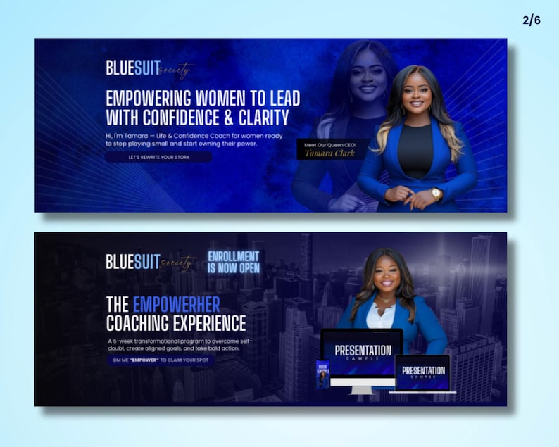 6 Facebook Covers for Coaches | Canva Templates for Personal Brand ...