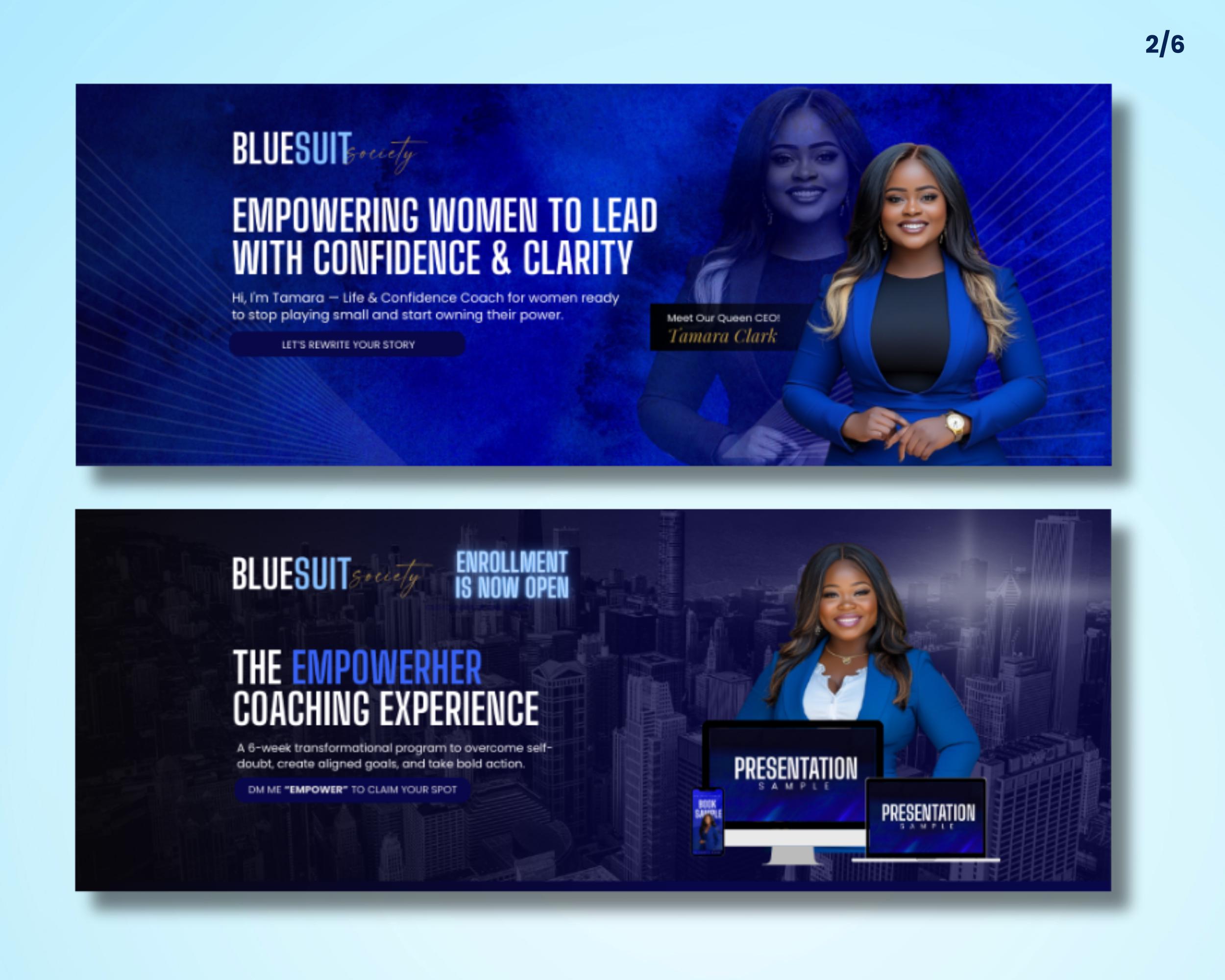 6 Facebook Covers for Coaches | Canva Templates for Personal Brand ...