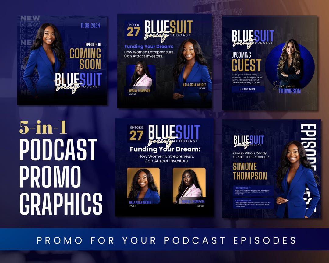 Podcast Promo Flyer Templates: Social Media Canva Designs (digital ...