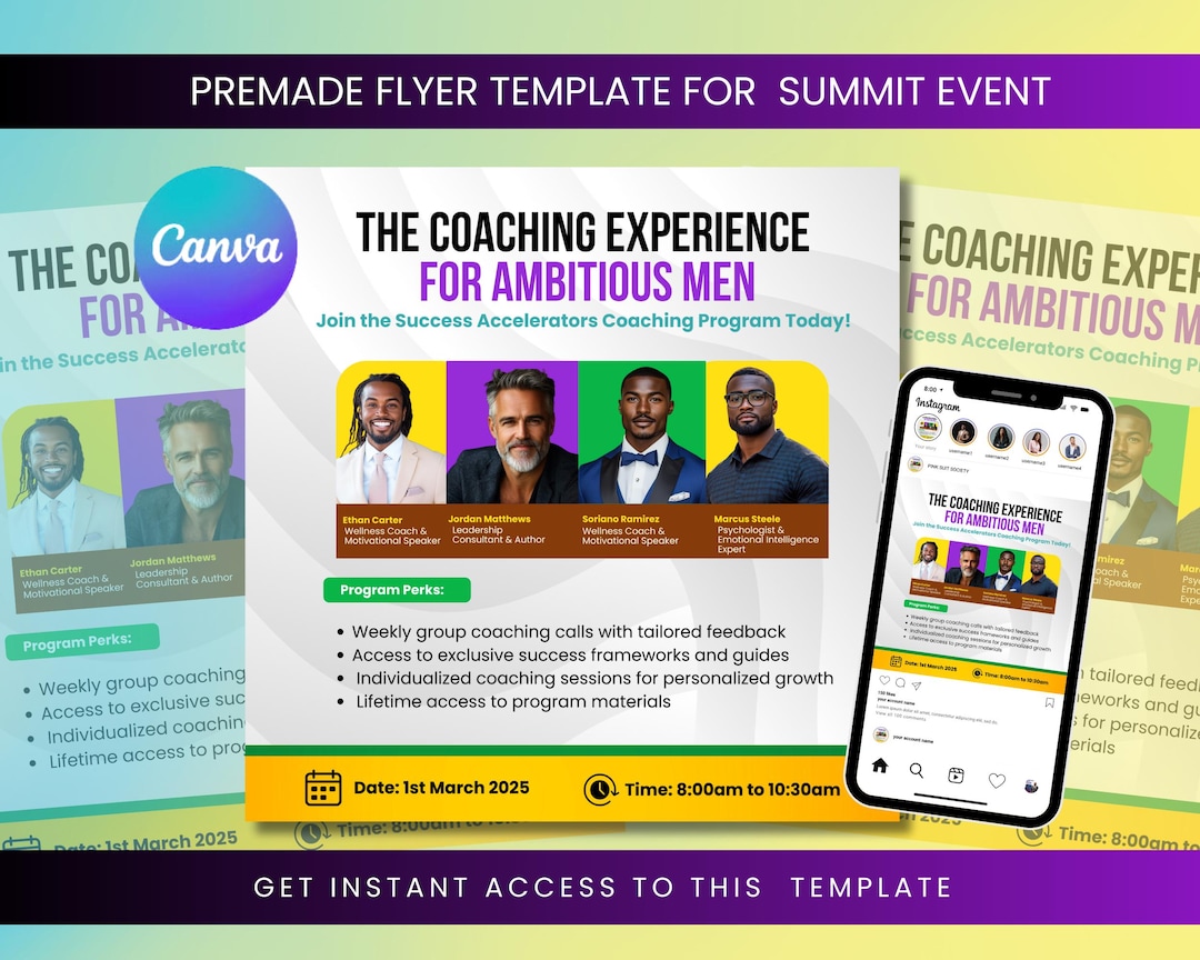 Business Coaching Flyer Template: Editable Summit Design (canva) - Etsy