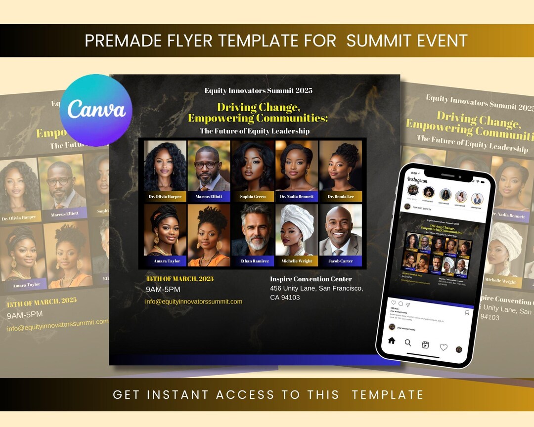 Summit Flyer Template: Canva Editable, Luxury Design (digital Download ...
