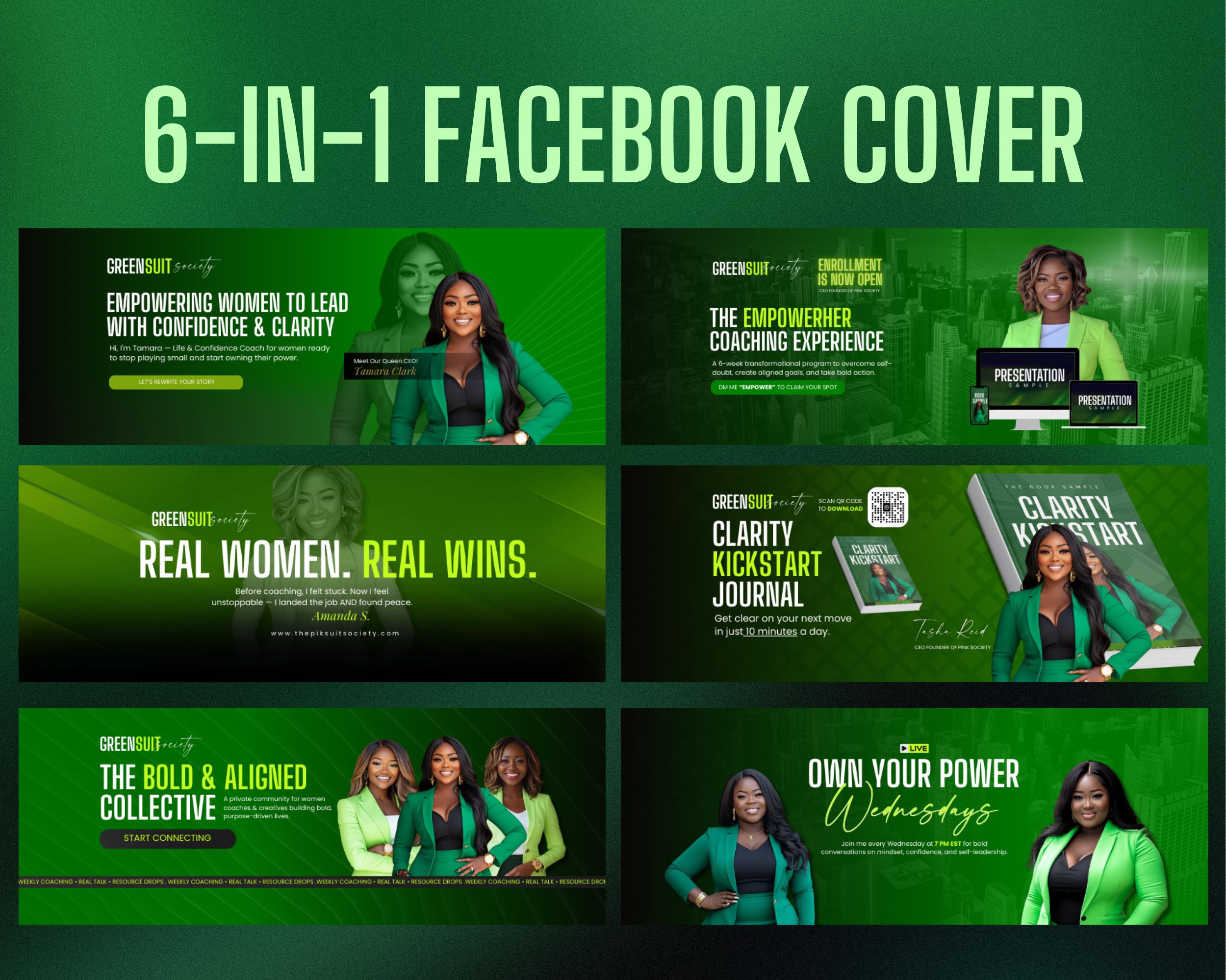 Editable Facebook Banner Templates | 6-in-1 Canva Pack for Coaching ...