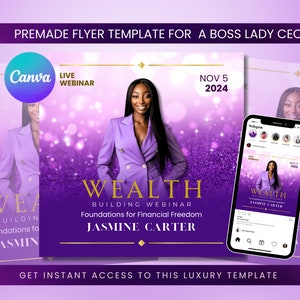 Financial Webinar Flyer: Violet and Gold Business Coaching (digital ...