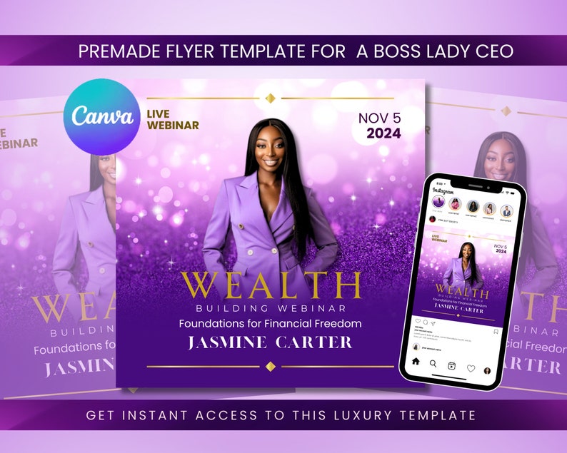 Financial Webinar Flyer: Violet and Gold Business Coaching (digital ...