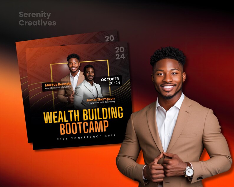 Wealth Building Flyer, Bootcamp Flyer, Financial Workshop Flyer, Workshop Flyer, Businessman ...