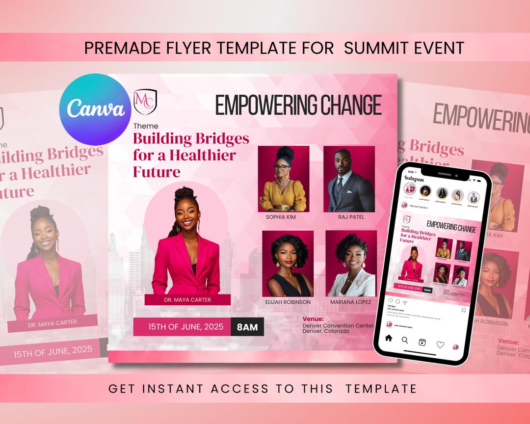 Editable Summit Flyer Canva Template Event Promotion Template Virtual ...