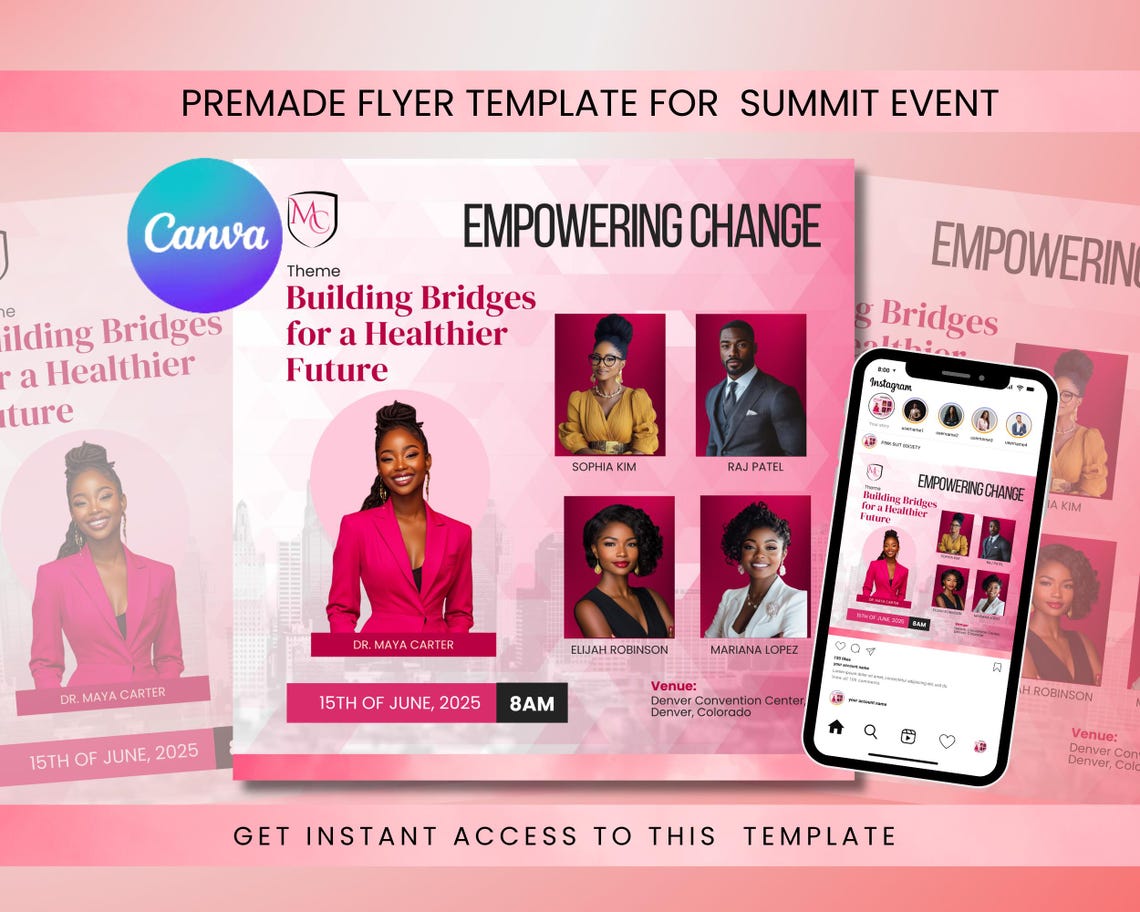 Editable Summit Flyer Canva Template Event Promotion Template Virtual ...