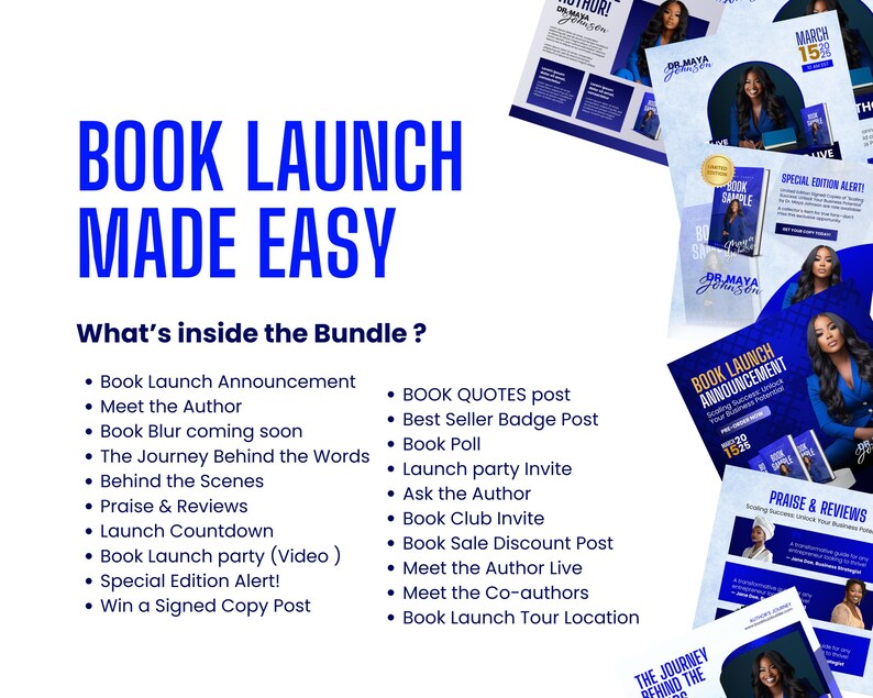 20-in-1 Editable Author Launch Bundle | Customizable Canva Templates ...