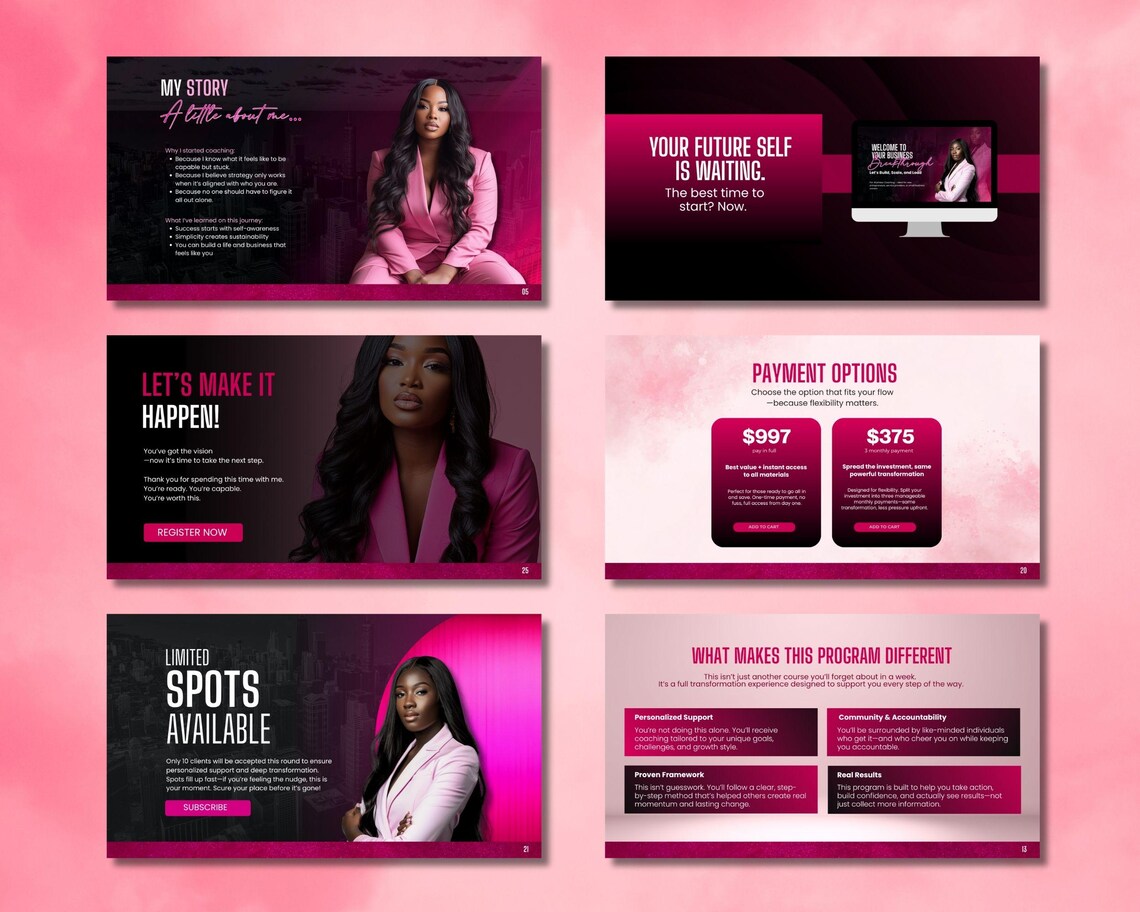 25-slide Coaching Business Deck | Customizable Canva Templates ...