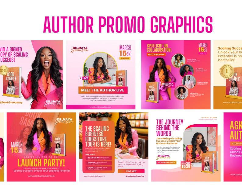 20-in-1 Editable Author Launch Bundle | Customizable Canva Templates ...
