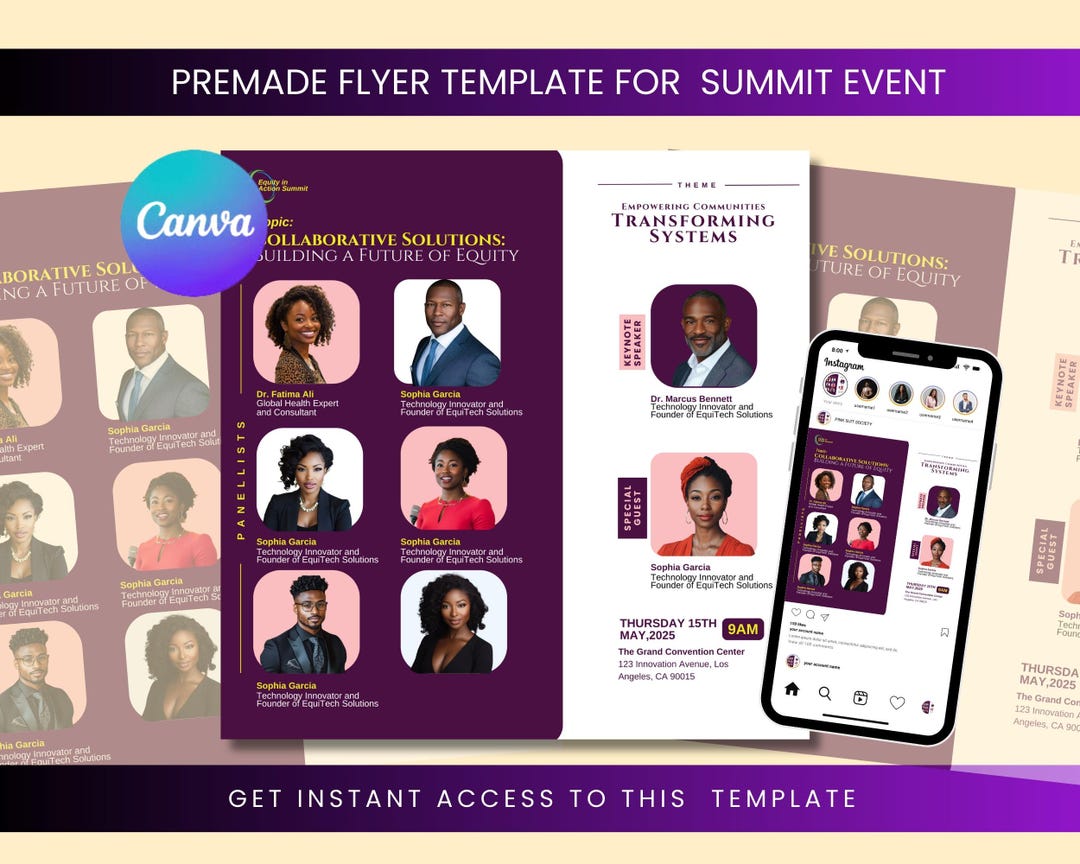 DIY Canva Summit Template Premium Quality Flyer Business Coaching - Etsy