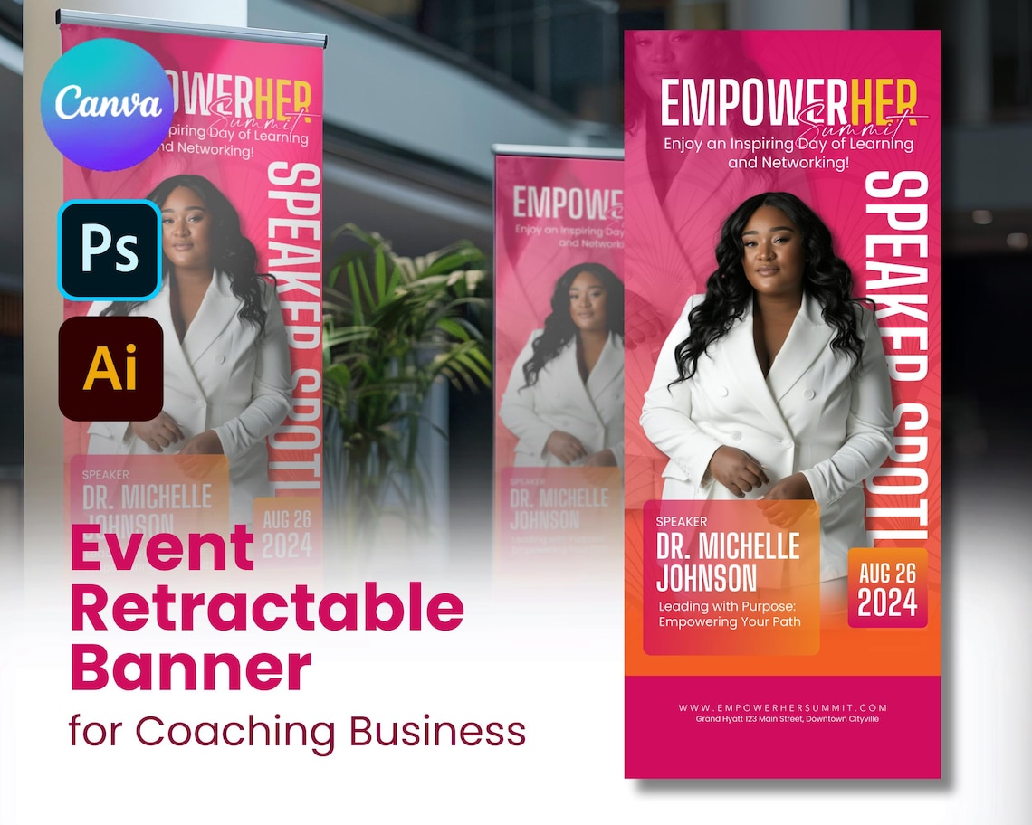 Custom Event Retractable Banner Template - DIY Design for Business ...